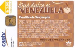 Tarjeta Telefónica: Panelitas De San Joaquín (7/7) (CANTV, Venezuela ...