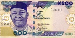 Banknote: 500 Naira (Nigeria) (1984-2021 Issue) Wor:P-30m.2