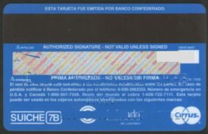 Bank Card: Confederado (Banco Confederado, VenezuelaCol:VE-MC-0231