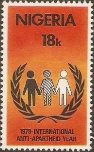 Stamp: Int'l Anti-Apartheid Year (NigeriaMi:NG 354,Sn:NG 371,Yt:NG 362 ...