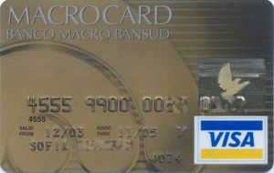 Tarjeta de Banco: Marco card (Banco Bansud/Banco Macro, ArgentinaCol:AR ...