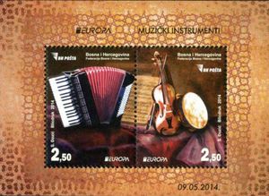 Stamp: Musical instruments (Bosnia and Herzegovina(Europa (C.E.P.T ...