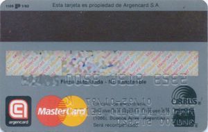 Bank Card: Argencard (ABM AMRO Bank, UruguayCol:UY-MC-0009