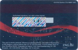 Bank Card: ING Card (ING Bank, BelgiumCol:BE-MC-0007