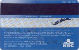 Bank Card: KBC (KBC - CBC, BelgiumCol:BE-VI-0005.01