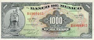 Banknote: 1,000 Pesos (Mexico(1946-1978 Issue) Wor:P-52q.2