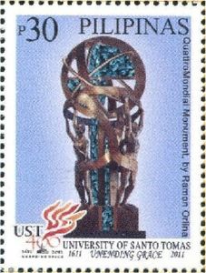Stamp: Quattro Mondial Monument by Ramon Orlina (2011) (Philippines ...