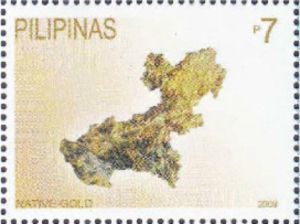Stamp: Native Gold (Philippines(Minerals) Mi:PH 4215,Ngo:PH 3719b