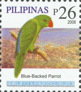 Stamp: Blue-backed Parrot (Tanygnathus sumatranus) (Philippines(Birds ...