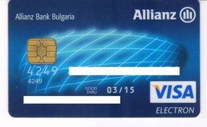 Bank Card: Allianz Bank Visa Electron Blue - 11900219 (Allianz Bank ...