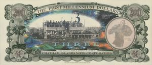 Banknote: 3 Dollars (Fantasy Issues(Islands Chatham) Col:FANT-CHI-3c
