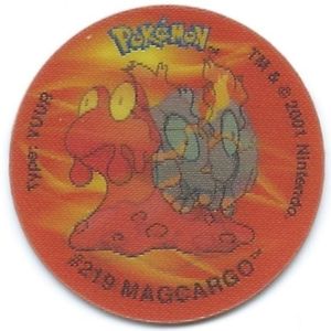 Meal Toy: #218 Slugma / #219 Magcargo (Flippo's/Pogs/Tazos, Belgium ...