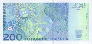 Sedel: 200 Kroner (Norge(1994-2015 "VII Series" Issue) Wor:P-48a