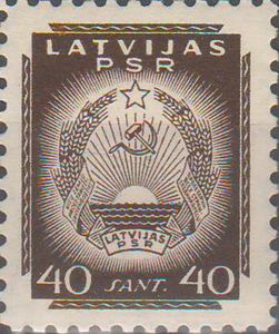 Stamp: Coat of Arms of Latvian SSR (Latvia(Definitive Issue ...