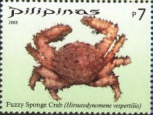 Stamp: Fuzzy Sponge Crab (Hirsutodynomene vespertilio) (Philippines ...