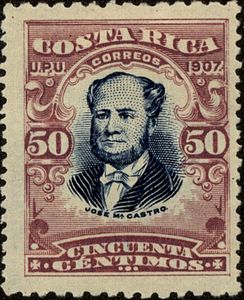 Stamp: José María Castro Madriz (Costa Rica(Monument, portraits) Mi:CR ...