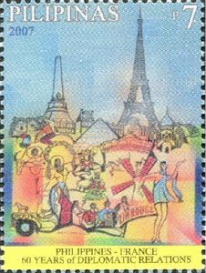 Stamp: Philippines-France Diplomatic Relationship - 60th anniv ...