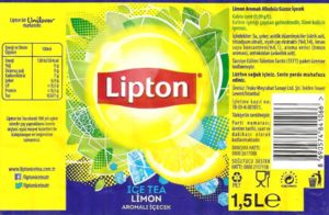 Etiqueta de bebida: Lipton-Limon Aromalı İçecek (Fruko Meşrubat San.Ltd ...