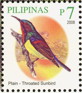 Stamp: Plain-throated Sunbird (Anthreptes malacensis) (Philippines ...