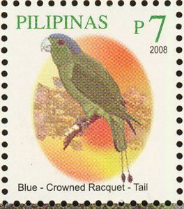 Stamp: Blue-crowned Racquet-tail (Prioniturus discurus) (Philippines ...
