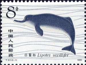 Stamp: Baiji (Lipotes vexillifer) (China, People's Republic(Dolphins ...