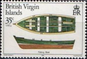 Stamp: Fishing Boat (British Virgin Islands(Boats) Mi:VG 491A,Sn:VG 481 ...