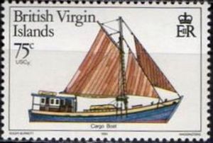 Stamp: Cargo Boat (British Virgin Islands(Boats) Mi:VG 493A,Sn:VG 483 ...