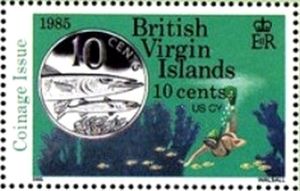 Stamp: 10 Cents (British Virgin Islands(New Coinage) Mi:VG 496,Sn:VG ...
