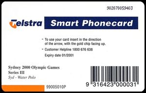 Phonecard: Syd - Olympic Water Polo (Telstra, Australia((P Series 99009 ...