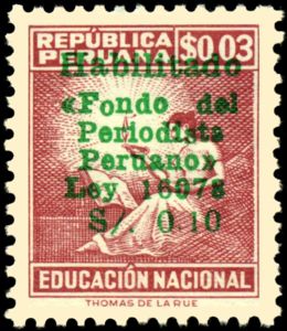 Stamp: Pro Peruvian Journalists (Peru(Surtax for Journalism) Mi:PE ...