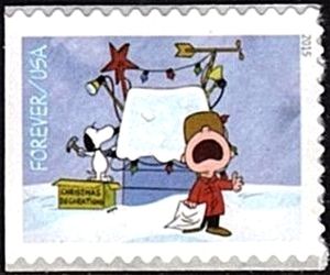 Stamp: Charlie Brown frustrated (United States of America(Christmas ...
