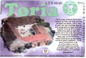 Drink Label: Toria (De Hoevebrouwers, BelgiumCol:BE-BEER-003153