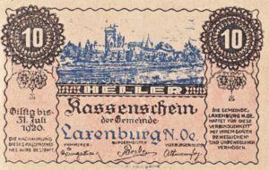 Banknote: 10 Heller (Austrian Notgeld(Laxenburg) Jak:507b-10