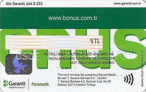 Bank Card: Garantı Bonus-trink (Garanti Bankası, Türkiye (Turkey)Col:TR ...