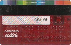 Bank Card: Axess exi26 (Akbank T.A.Ş., Türkiye (Turkey)Col:TR-MC-0151
