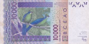 Banknote: 10,000 Francs CFA (West African States(A for Cote D'Ivoire ...