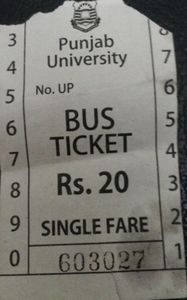 Transport Ticket: Punjab University - Bus Ticket Single Fare (Punjab ...