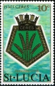 Selo: Crest of H.M.S. Ceres (Santa Lúcia(Coats of Arms of Royal Navy ...