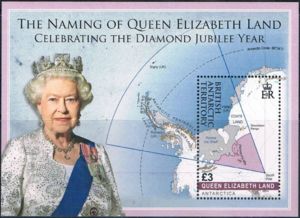 Stamp: Map of Antarctica/Queen Elizabeth Land (British Antarctic ...
