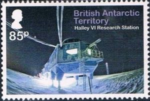 Stamp: Halley VI Research Station at Night (British Antarctic Territory ...