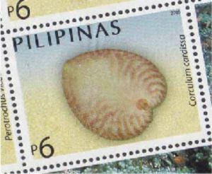 Stamp: Heart Cockle (Corculum cardissa) (Philippines(Philippine Shells ...