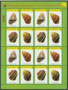 Stamp: Endemic Land Snails of the Philippines mini sheet (Philippines ...