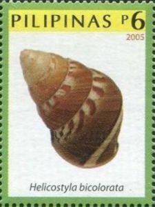 Stamp: Land Snail (Helicostyla bicolorata) (Philippines(Endemic Land ...