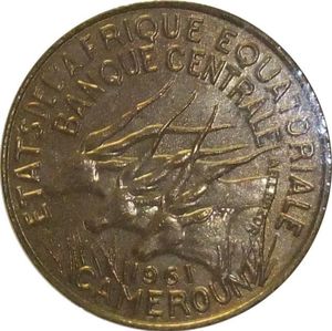 Coin: 5 CFA Francs (Equatorial African States(1961~1973 - Circulation ...