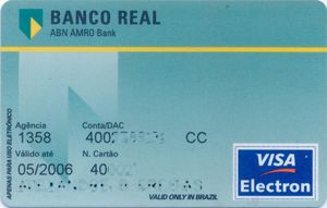 Bank Card: Banco Real (Banco Real, BrazilCol:BR-VE-0013