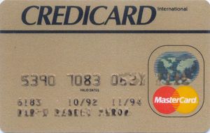 Bank Card: Credicard International (Credicard, BrazilCol:BR-MC-0019