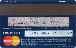 Tarjeta de Banco: Credicard (Credicard, BrasilCol:BR-MC-0020
