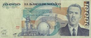 Banknote: 10,000 Pesos (Mexico) (1985-1991 Issue) Wor:P-89a.4