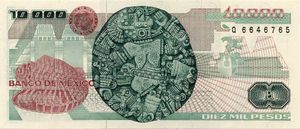 Banknote: 10,000 Pesos (Mexico(1985-1991 Issue) Wor:P-90b.3