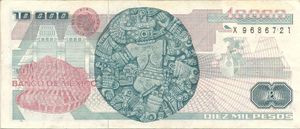 Banknote: 10,000 Pesos (Mexico(1985-1991 Issue) Wor:P-90b.7